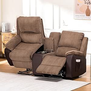 Amazon.com: COMHOMA Double Reclining Sofa Chair, Power Lift Recliner ...