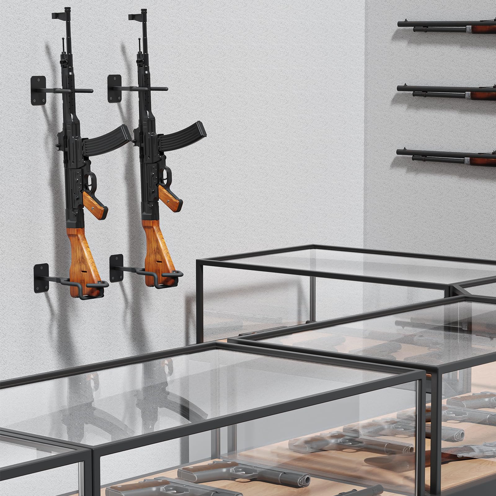 Snapklik.com : Gun Rack For Wall, Adjustable 1/2 Slot Indoor Gun Racks ...
