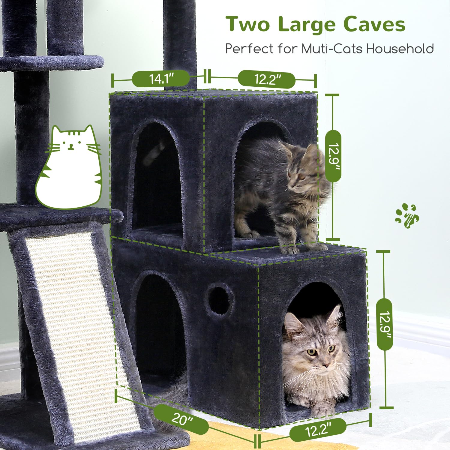 Snapklik.com : Globlazer F50 Cat Tree Tower For Large Indoor Cats, 50 ...