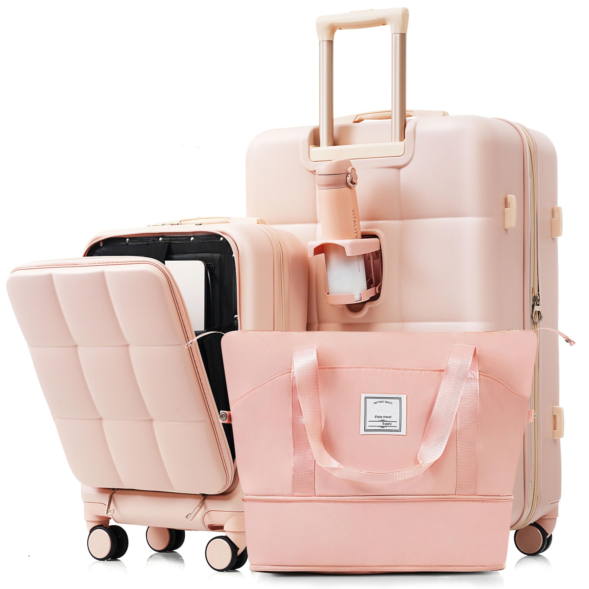 Amazon.com | Merax 3 Piece Luggage Set with 20” Front-Opening Carry-On ...