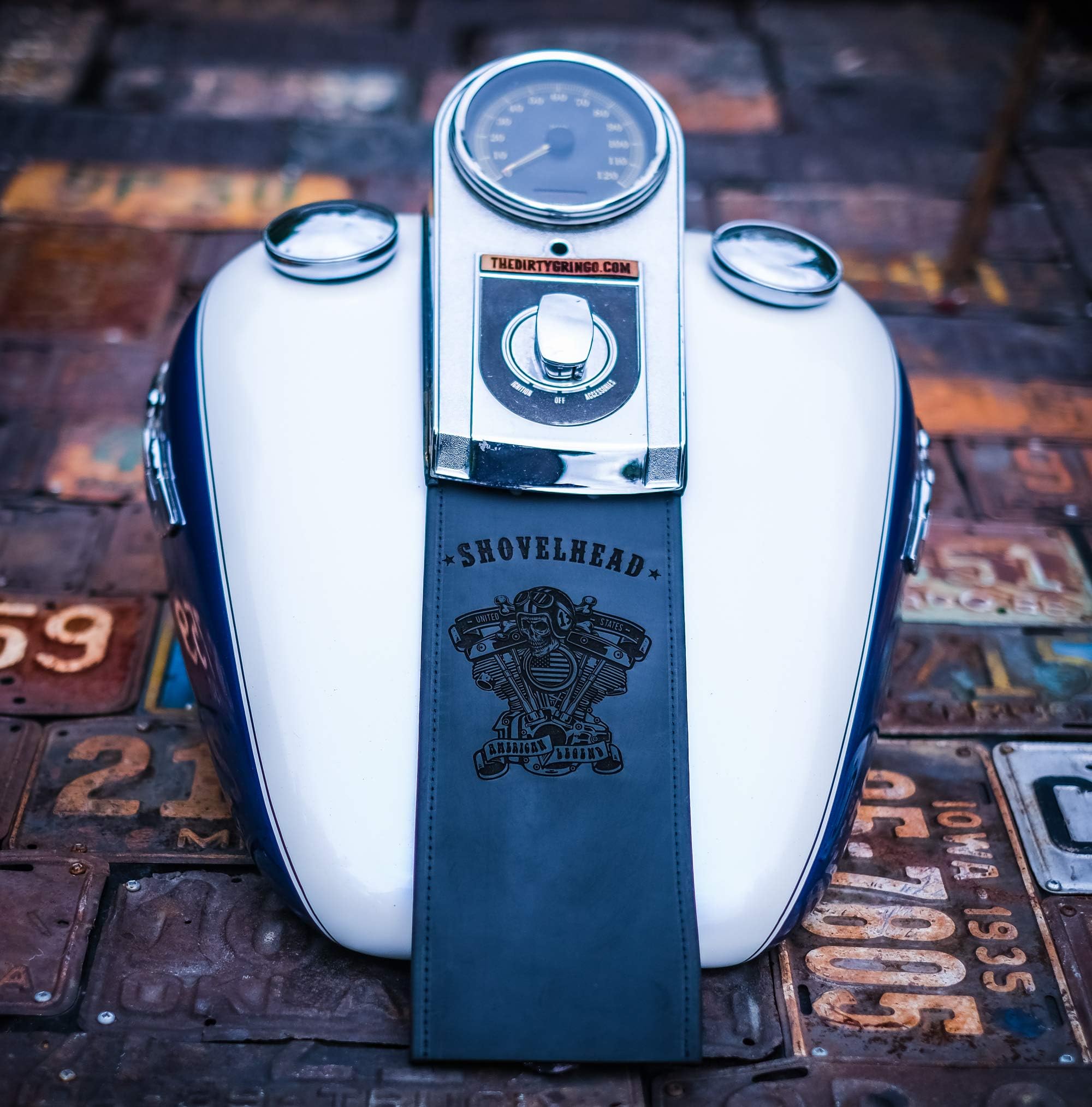 Amazon.com: THe Dirty Gringo Old School Shovelhead Split Tank Gas Fuel ...