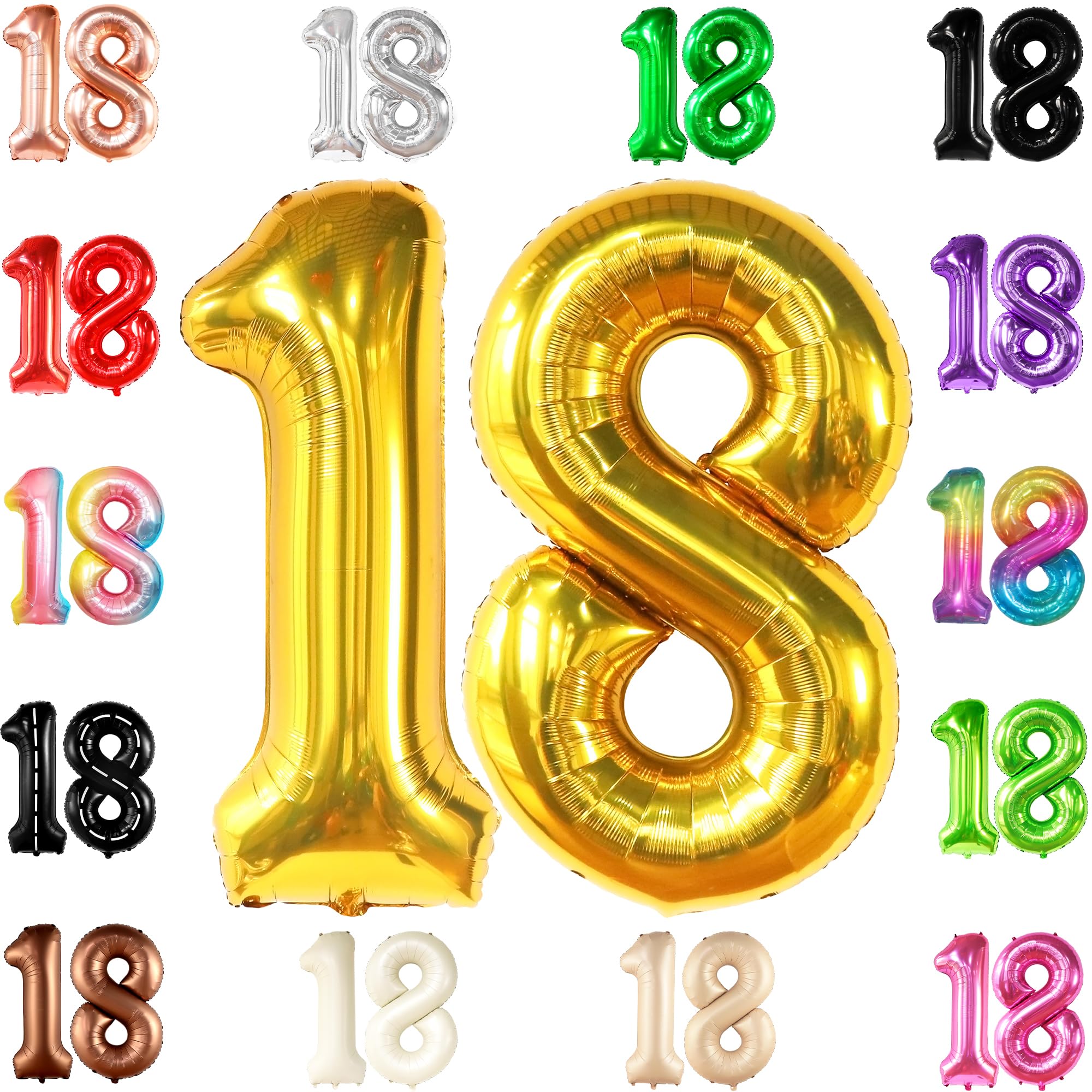 Katchon Gold 1 Piece 40 Inch Number Balloon 18th Birthday | Desertcart ...
