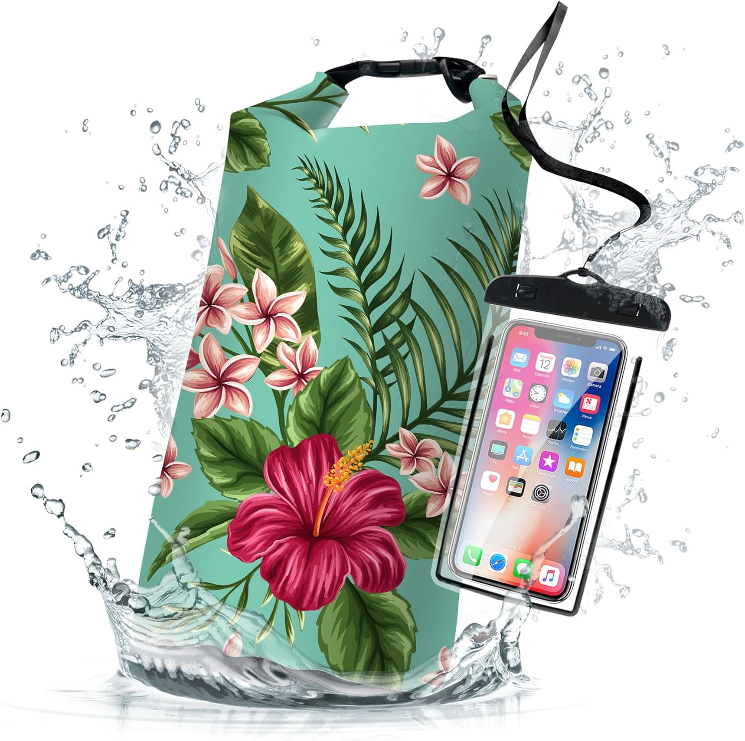 Amazon.com : Waterproof Dry Bag,Roll Top Tropical Summer Watercolor ...
