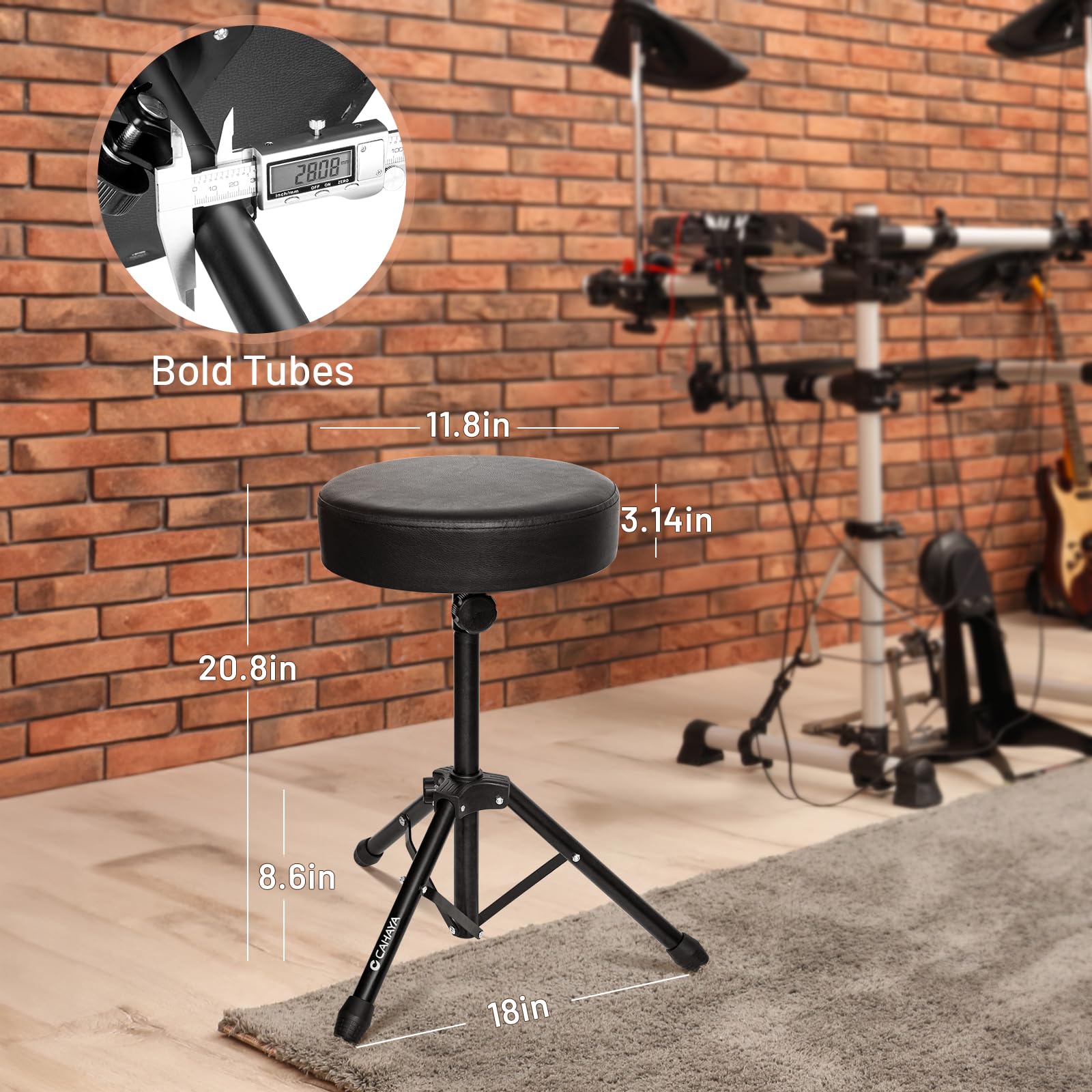 CAHAYA Drum Throne Adjustable Height Drum Stools Padded Drum Seat ...