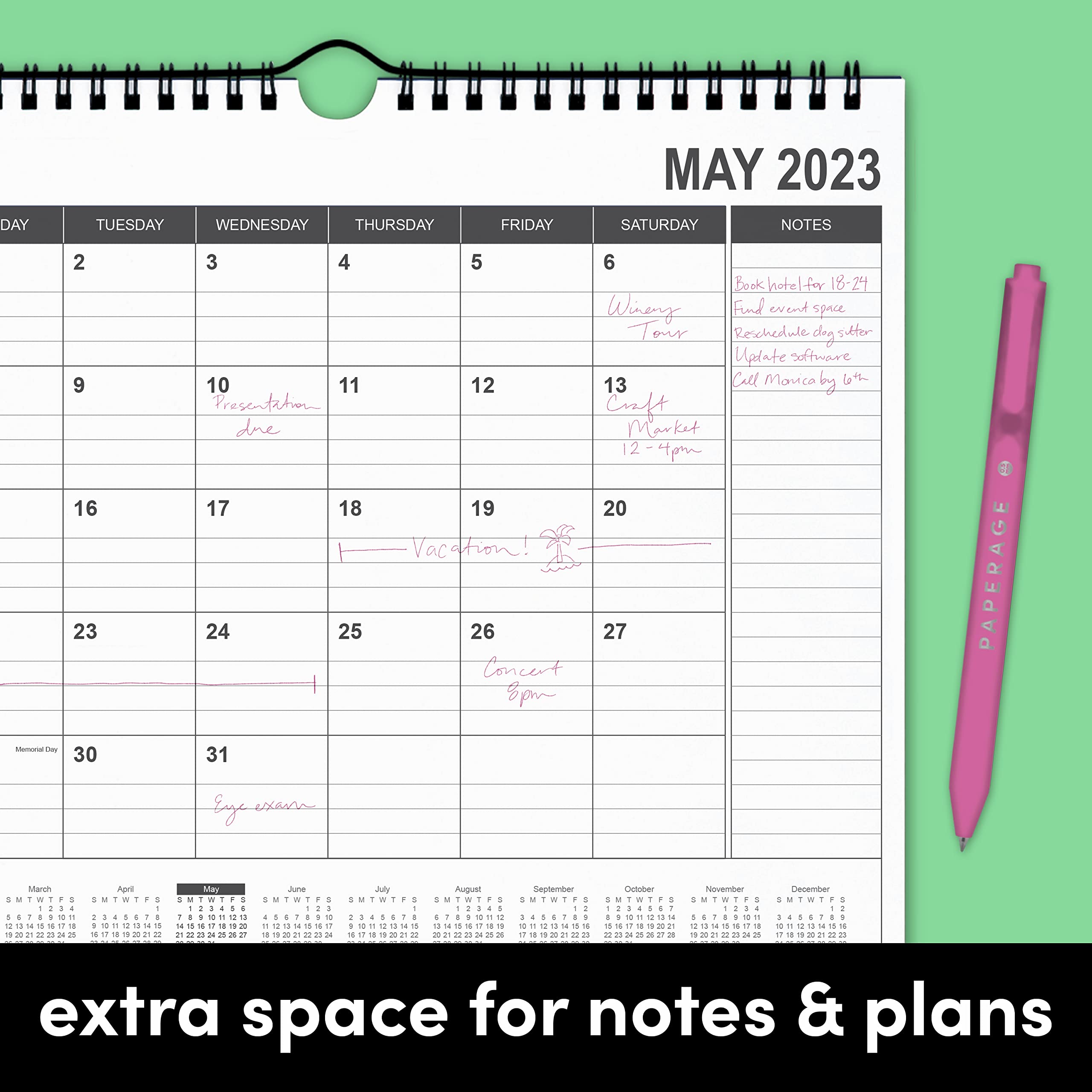 Snapklik.com : PAPERAGE Calendar 2024-12 Month, (Black & White), 3 Pack ...