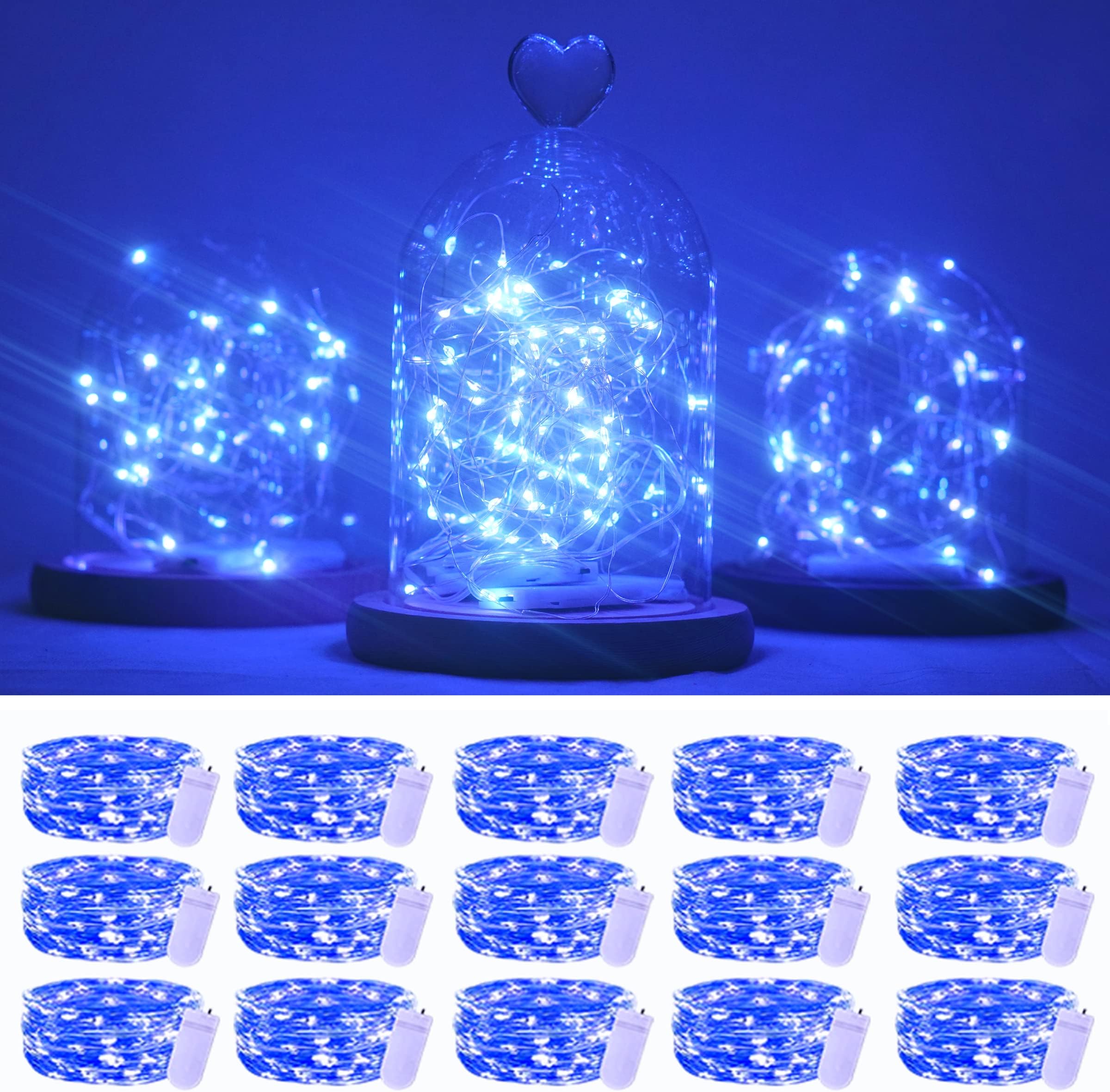 Amazon.com: Cynzia 15 Pack Fairy String Lights, 30LED 9.8FT Battery ...