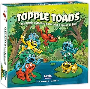 Amazon.com: The Uzzle Topple Toads – Fun & Competitive Stacking Game ...