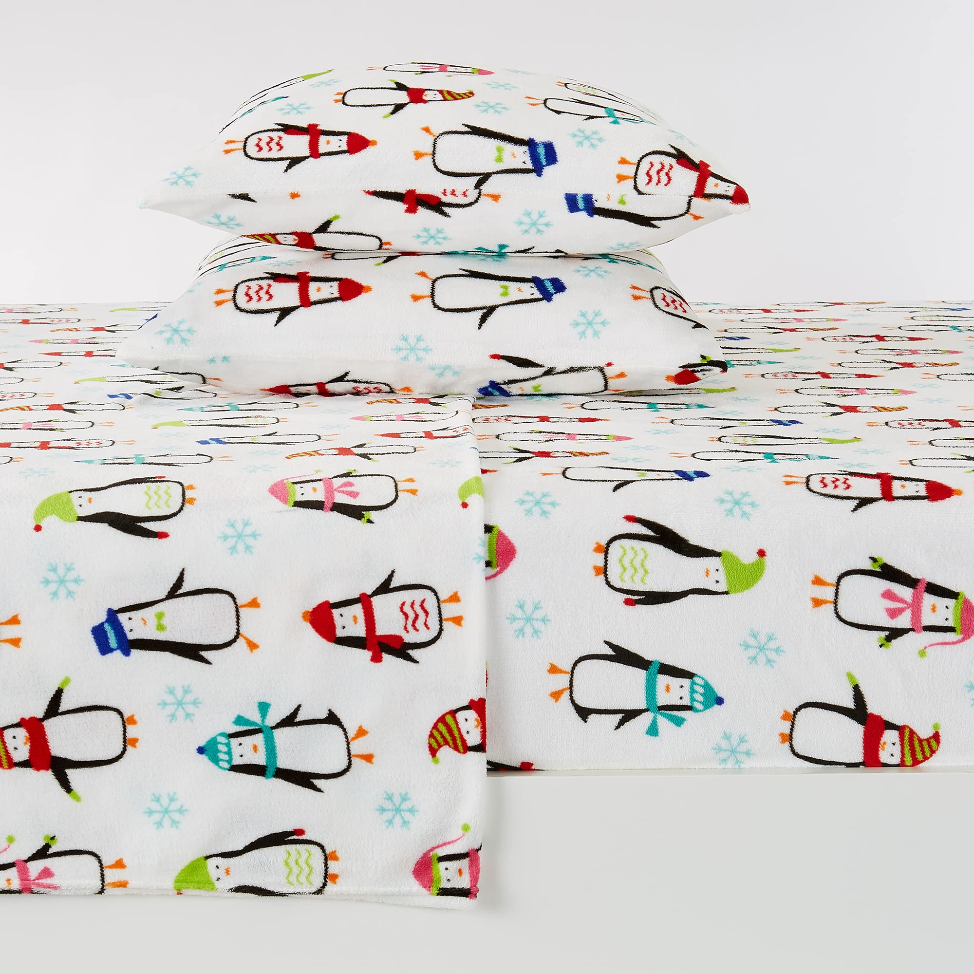 Great Bay Home Extra Soft Velvet Plush Twin Micro Fleece Sheet Set ...