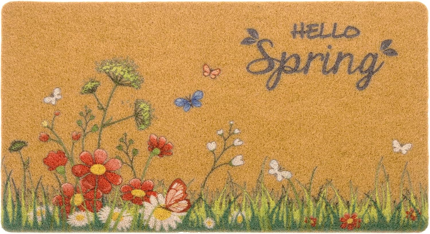 Amazon.com: Eohak Spring Welcome Door Mat with Non-Slip Backing Flower ...
