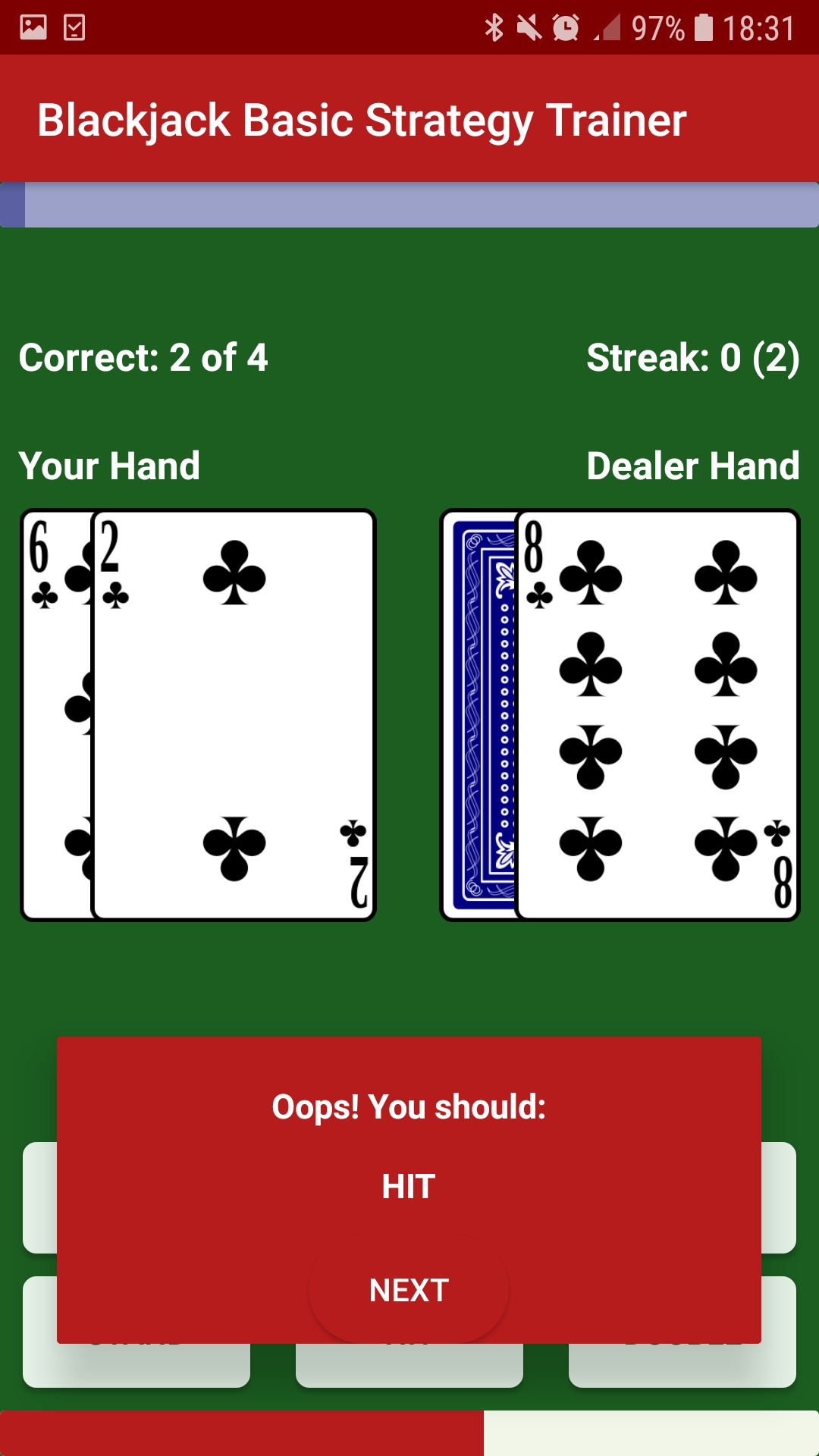 Blackjack Basic Strategy Trainer - App on Amazon Appstore