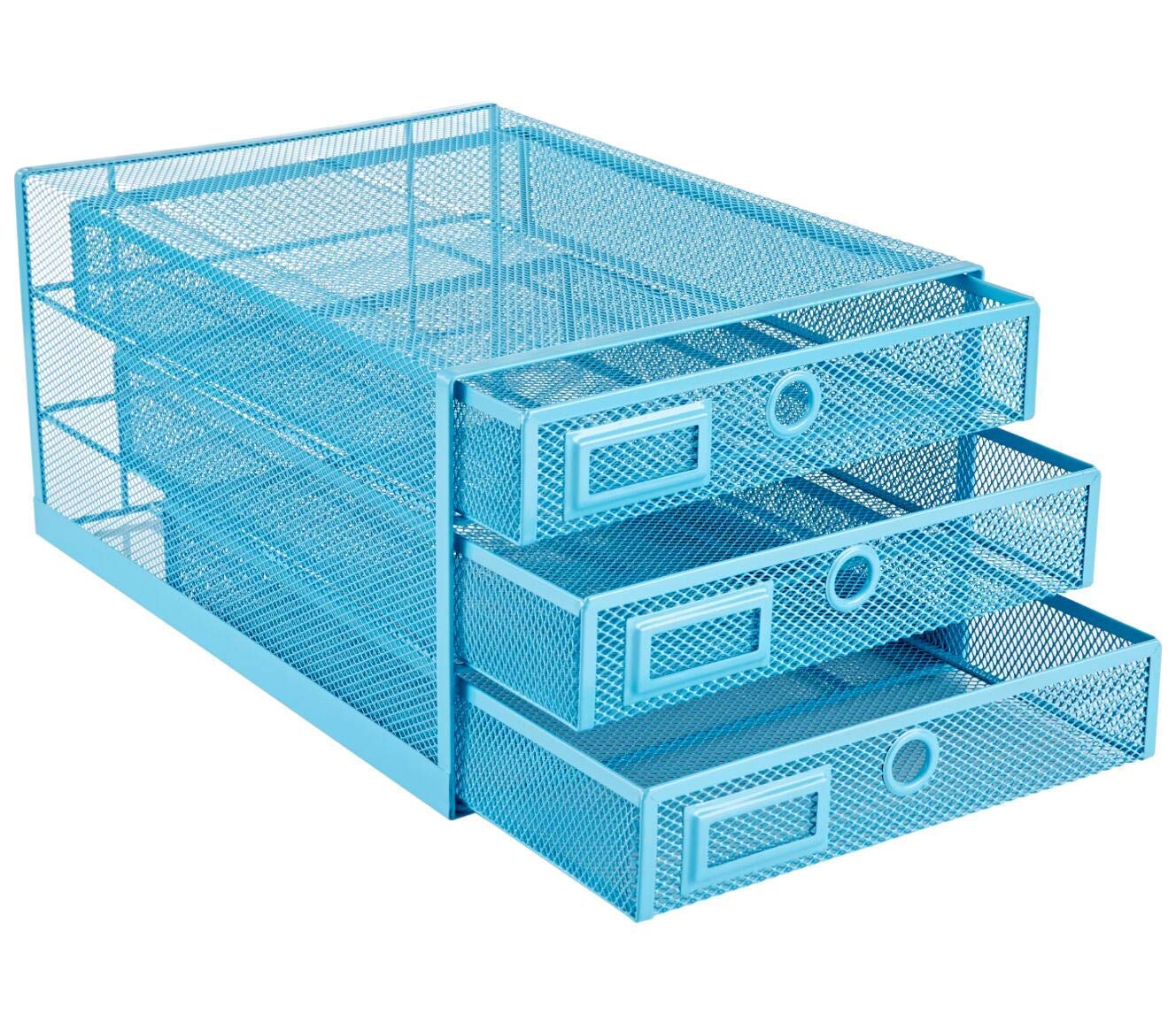 Snapklik.com : Annova Desk Organizer Wire Mesh 3 Tier Sliding Drawers ...