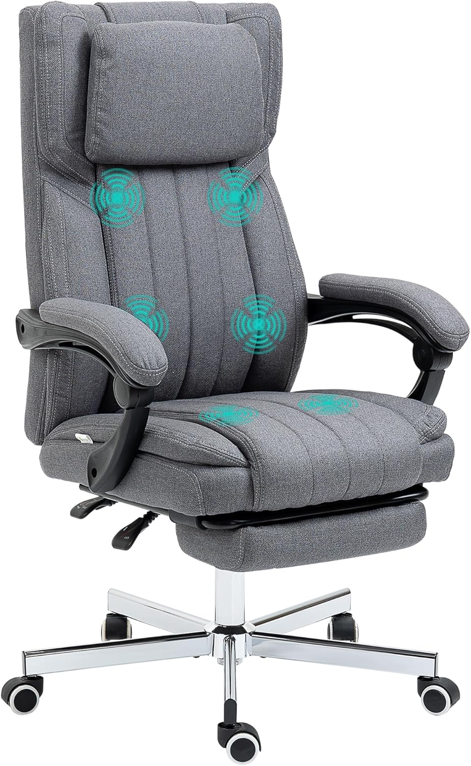 Vinsetto Bürostuhl mit Massagefunktion, Schreibtischstuhl Ergonomischer Computerstuhl mit ...