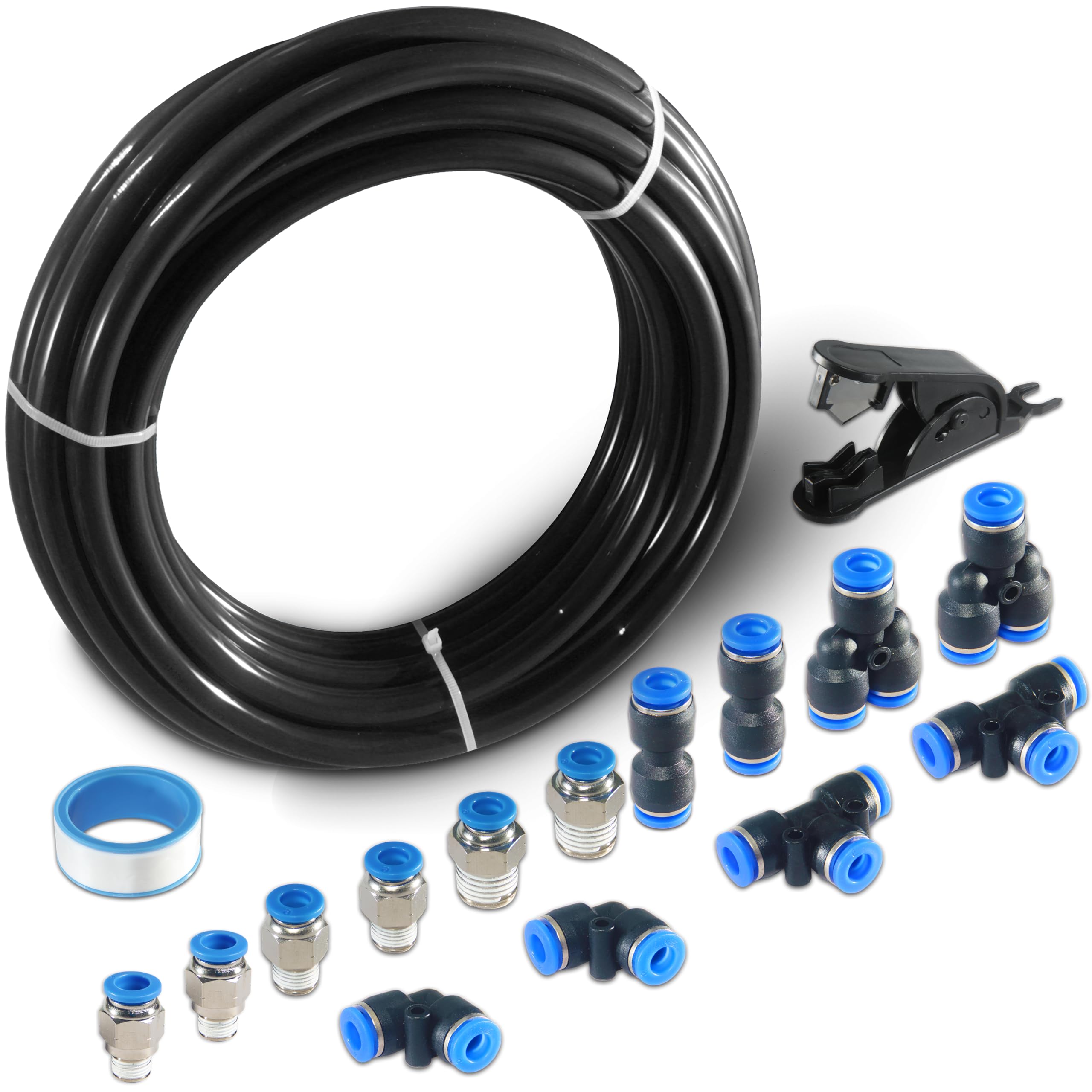 Snapklik.com : MSAEIQUN Pneumatic Tubing Black Polyurethane PU Air Hose ...
