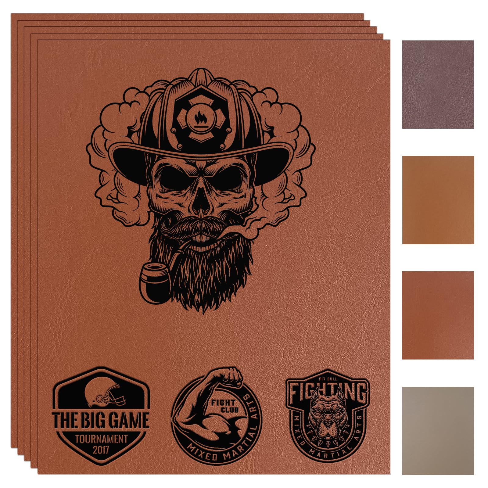 Amazon.com: Leather/Leatherette Patches/Sheets for Laser Engraving Iron ...