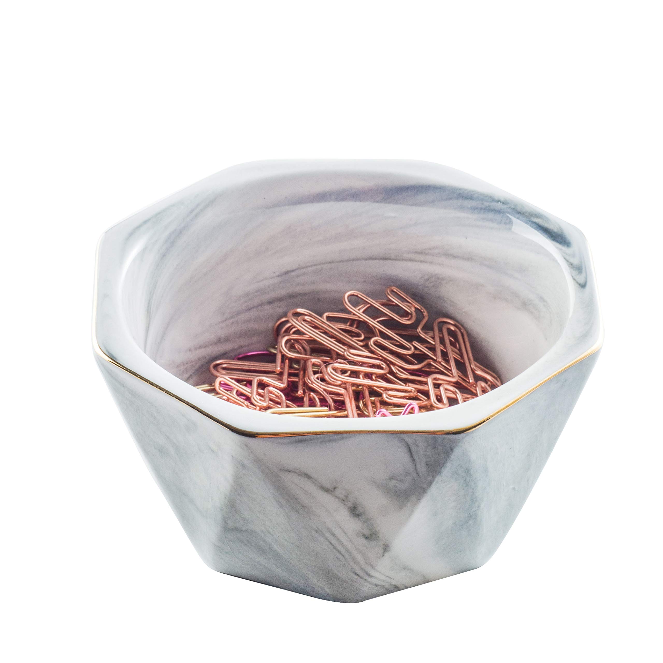 Amazon.com : YOSCO Paper Clip Holder Geometric Ceramic Paper Clip ...