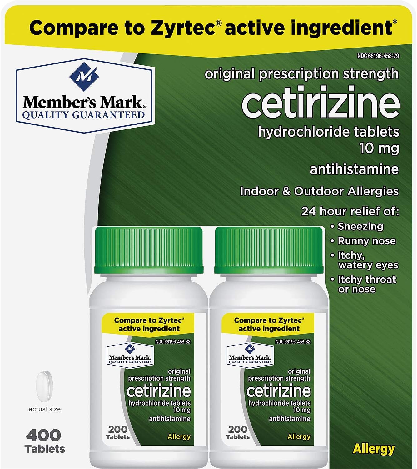 Amazon.com: Member's Mark Cetirizine Hydrochloride 10mg Antihistamínico ...