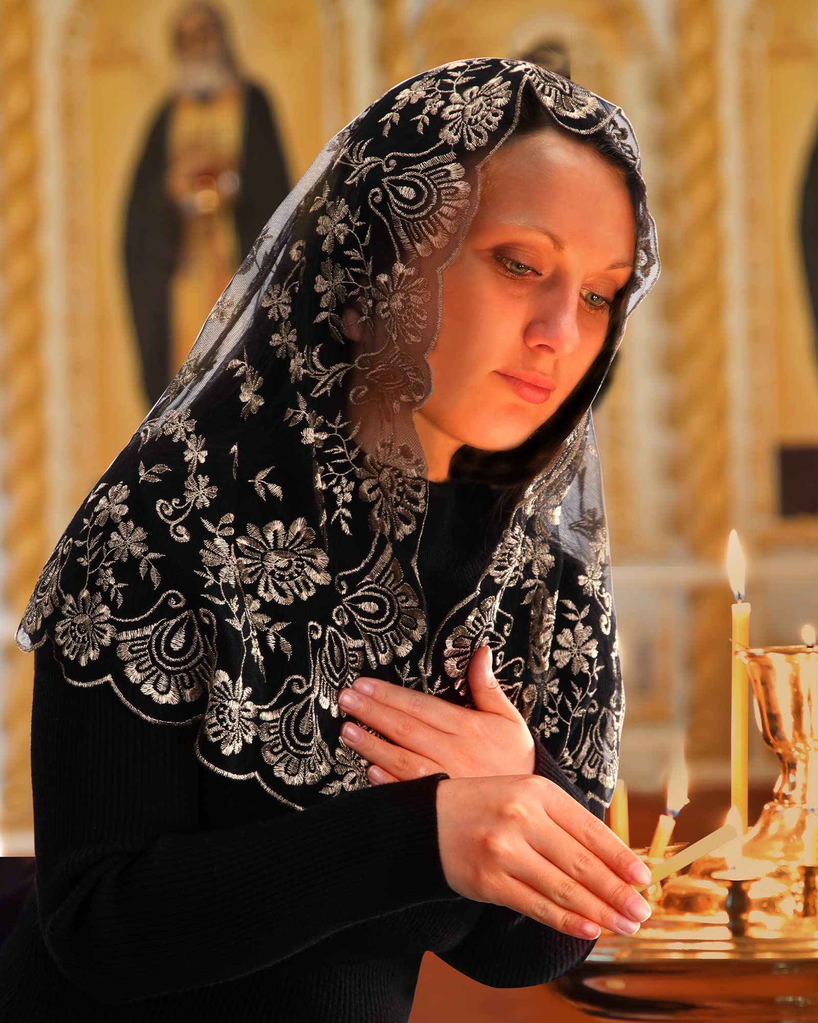 Snapklik.com : Catholic Mantilla Church Veil Spanish Chapel Lace Mass ...