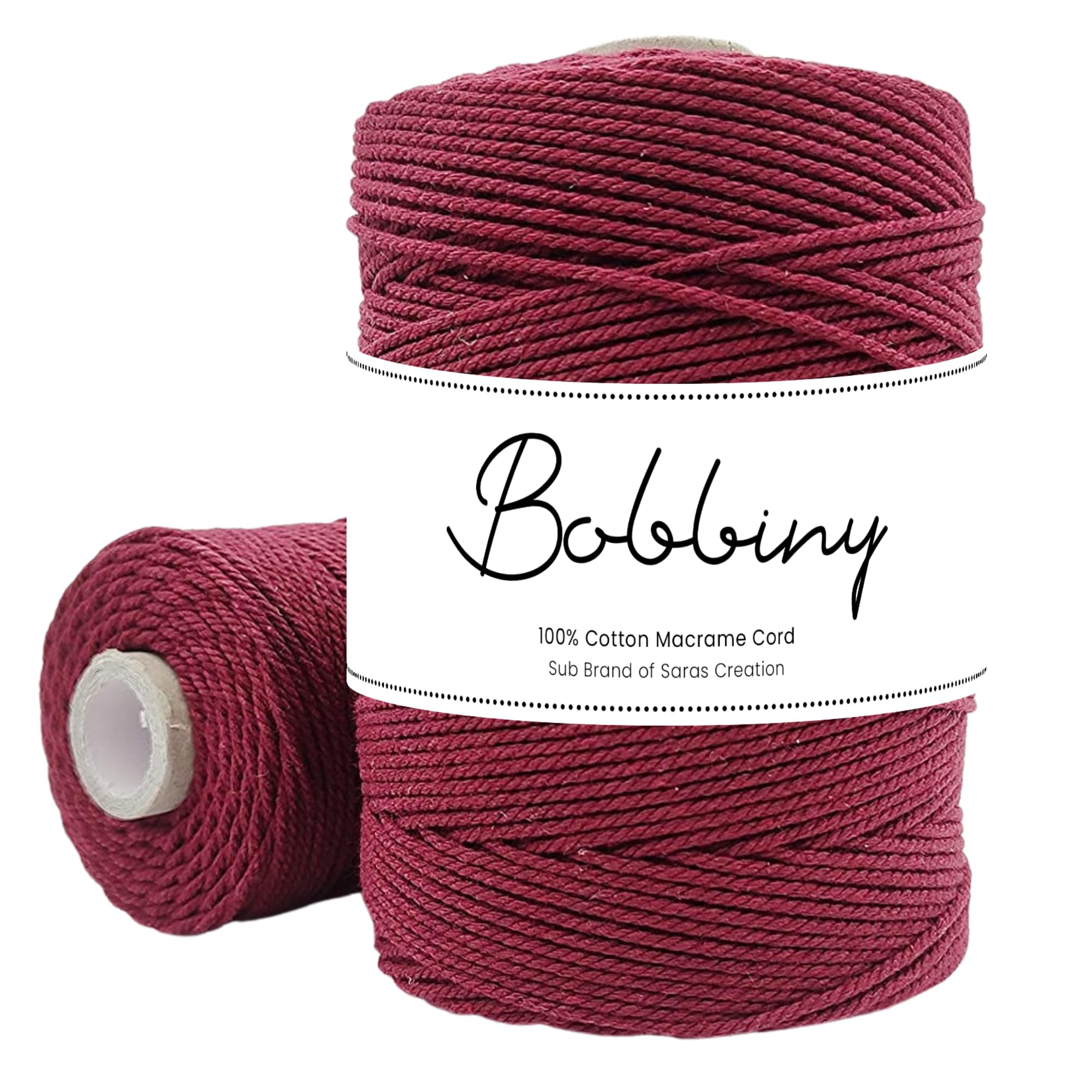 Bobbiny | 3 Ply Twisted Macrame Cotton Cord Dori (Roll Packaging ...