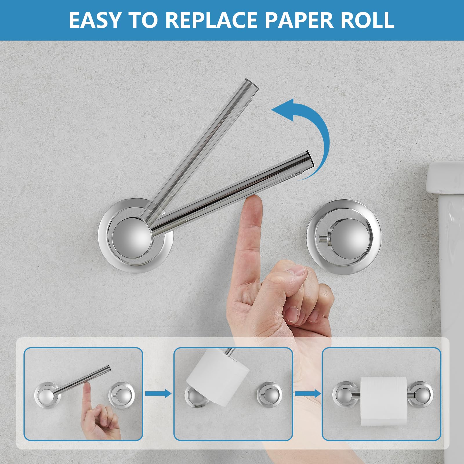 Snapklik.com : RUMOSE Toilet Paper Roll Holder Bathroom Flexible ...