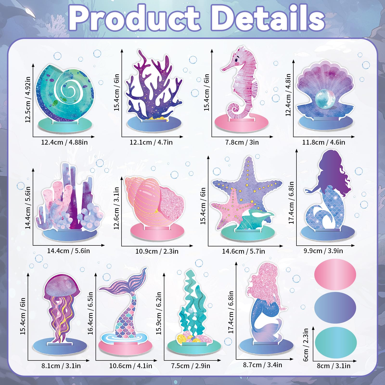 Snapklik.com : 24 Pcs Mermaid Birthday Decorations Little Mermaid Table ...