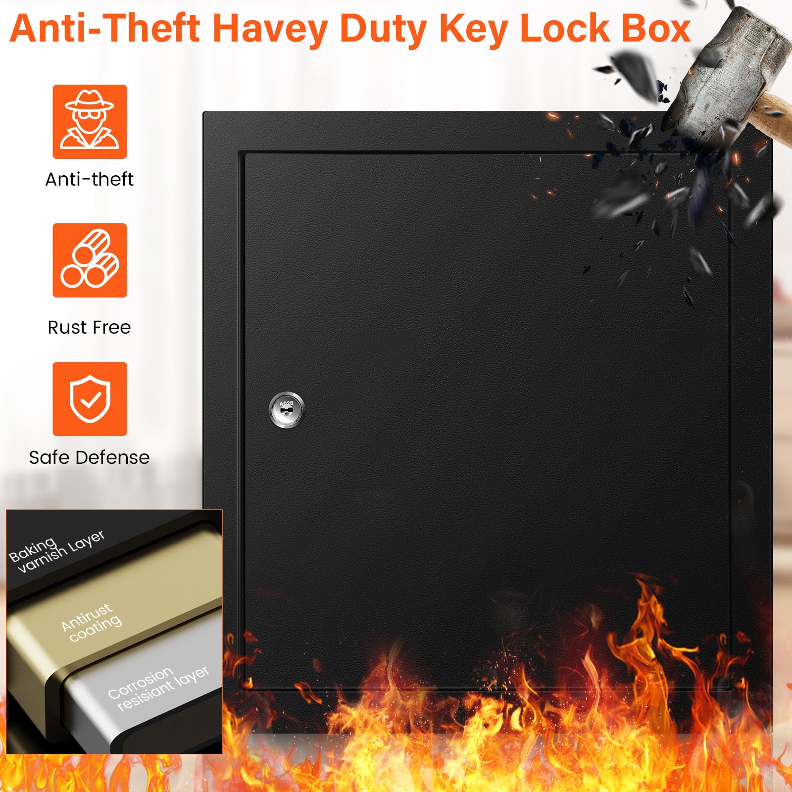 Snapklik.com : 100 Keys Key Cabinet, Anti-Theft Key Lock Box