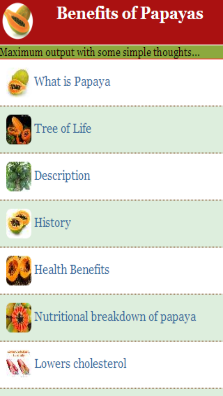 Benefits of Papayas - App on Amazon Appstore