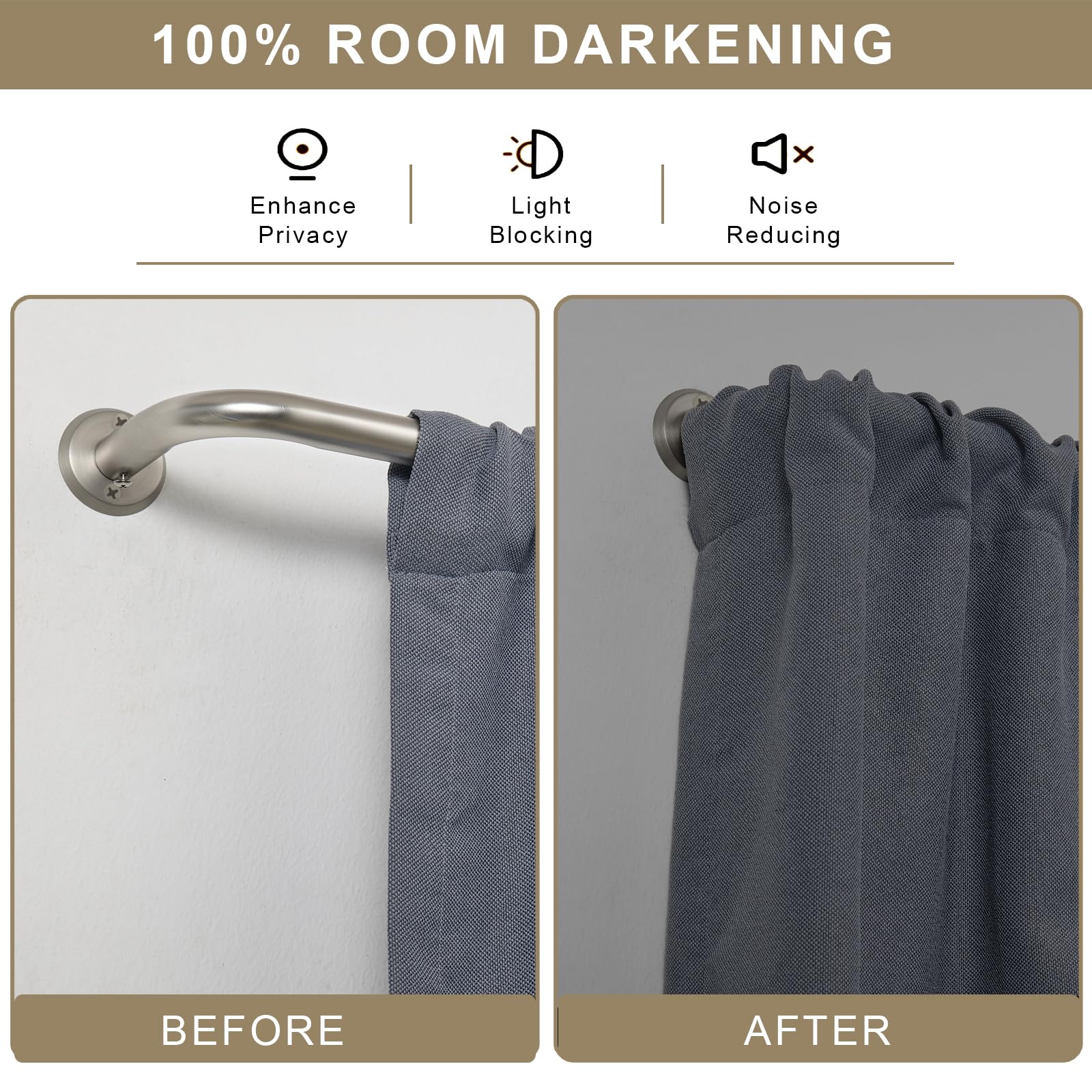 Snapklik.com : Wrap Around Curtain Rods 2 Pack For 28 To 48 Inches ...