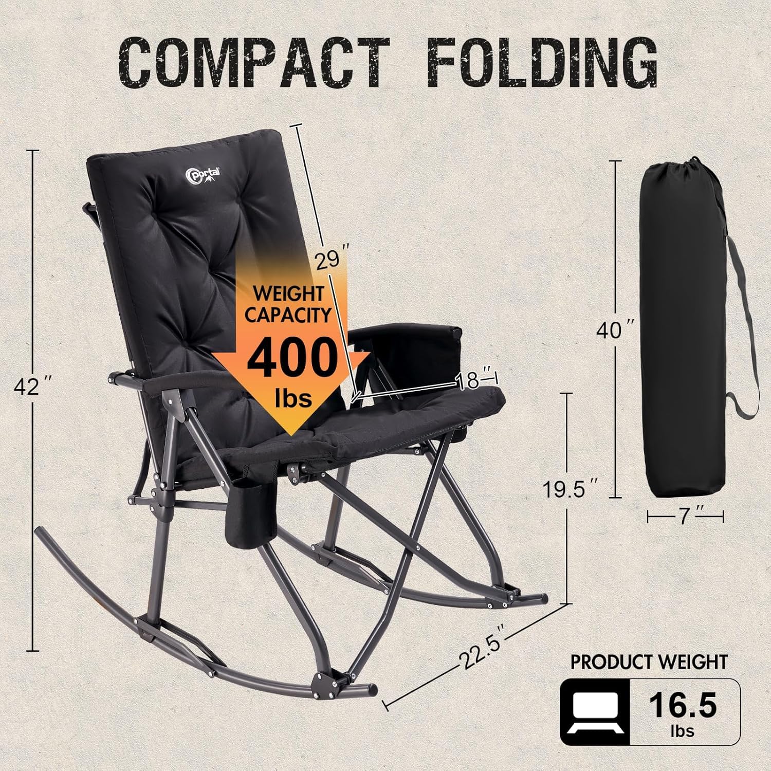 Snapklik.com : Portal Folding Rocking Chair Indoor & Outdoor Thick ...