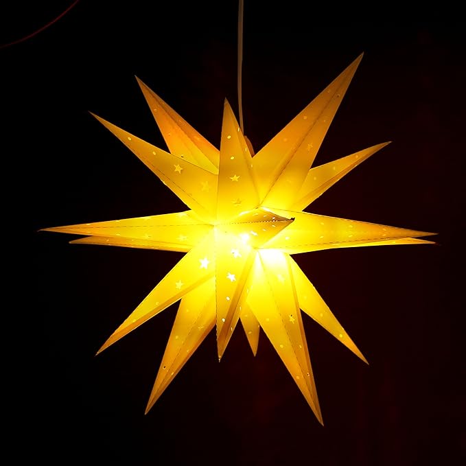 ETiME Adventsstern Weihnachtsstern mit 18 Spitzen Stern 3D Kunststoff Ø ...