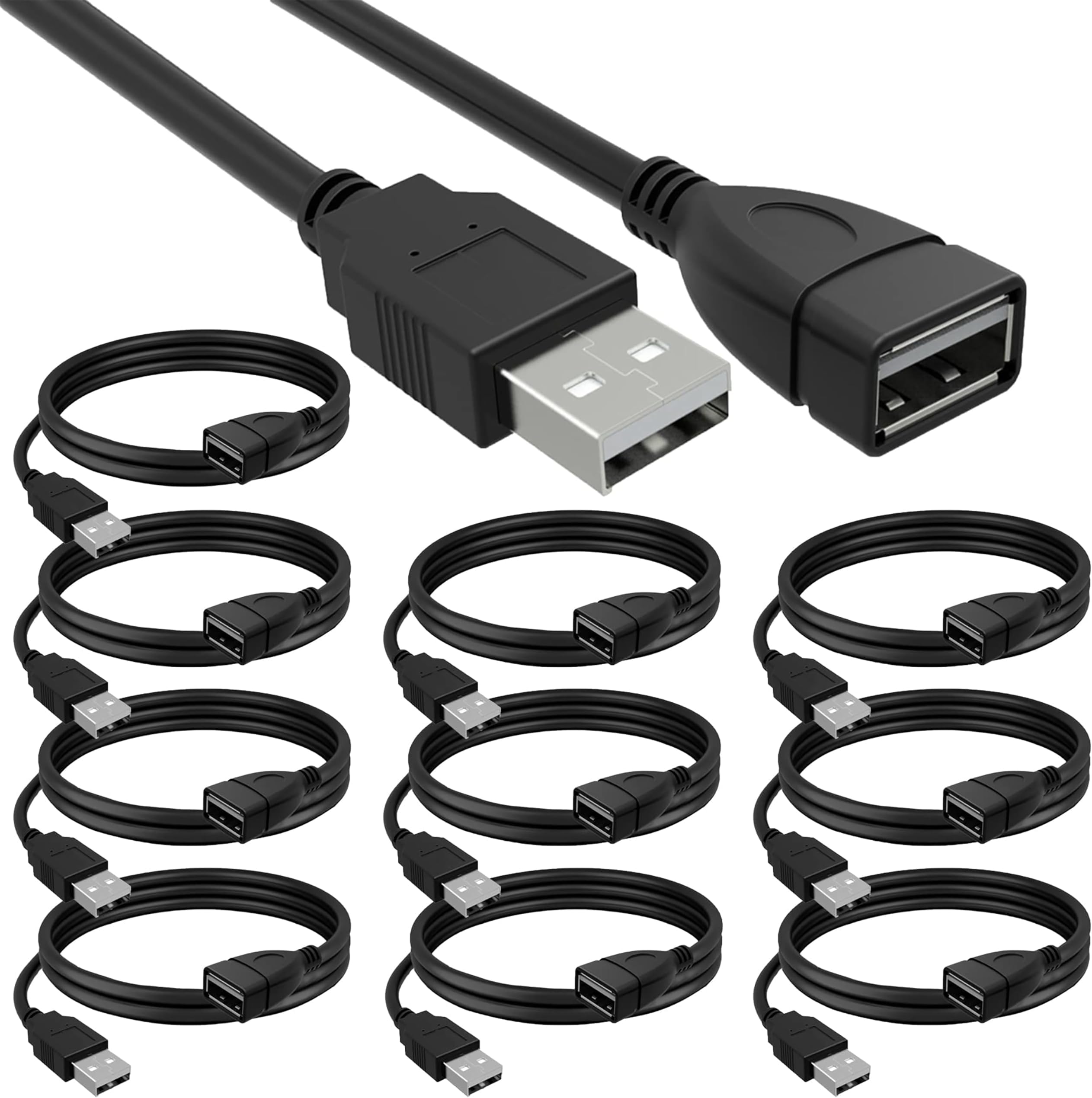 Amazon.com: Besgoods USB Extension Cable, 10 ft [5Pack] Extra Long Type ...