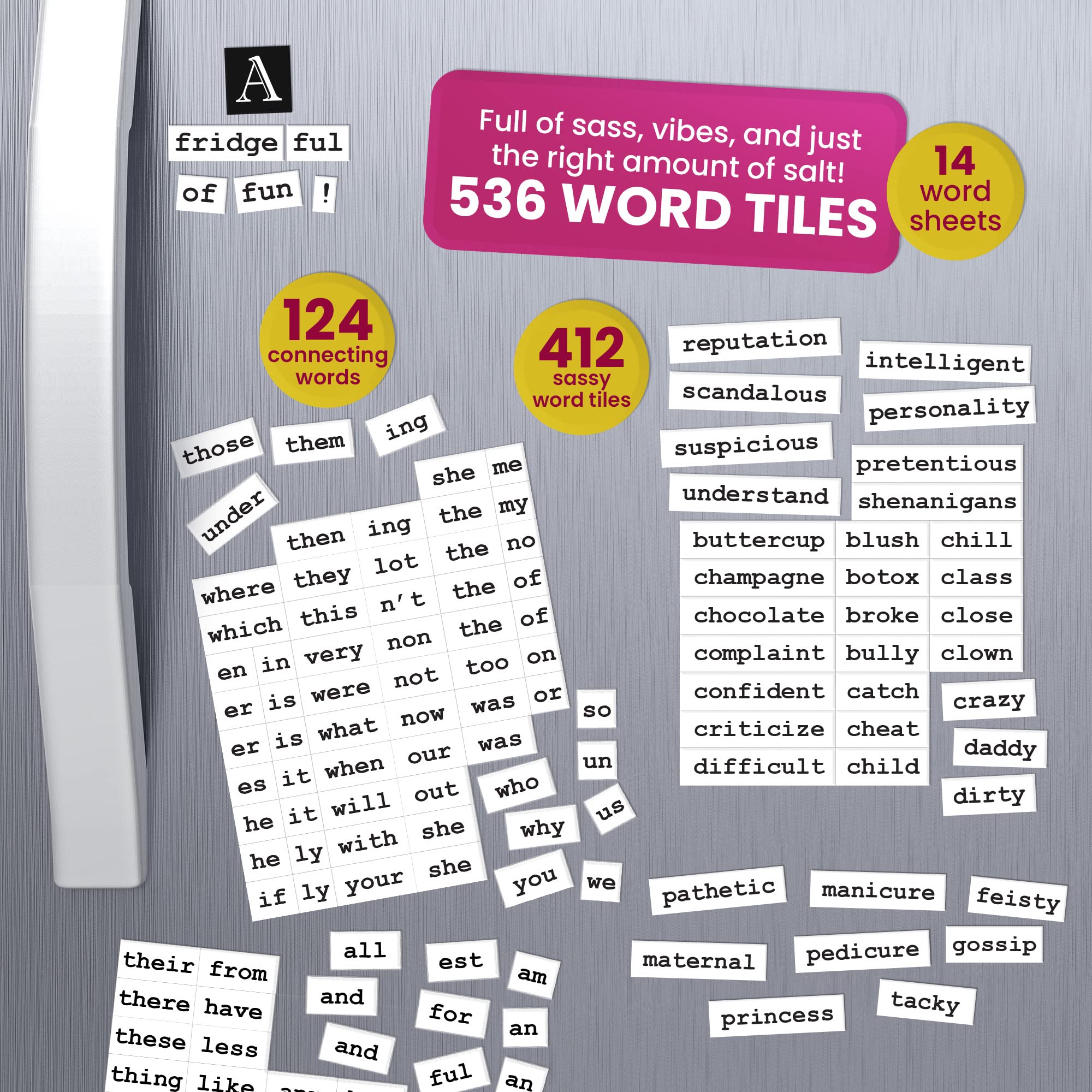 Snapklik.com : Poetry Tiles Sassy Words Magnet Set 536 Sarcastic ...