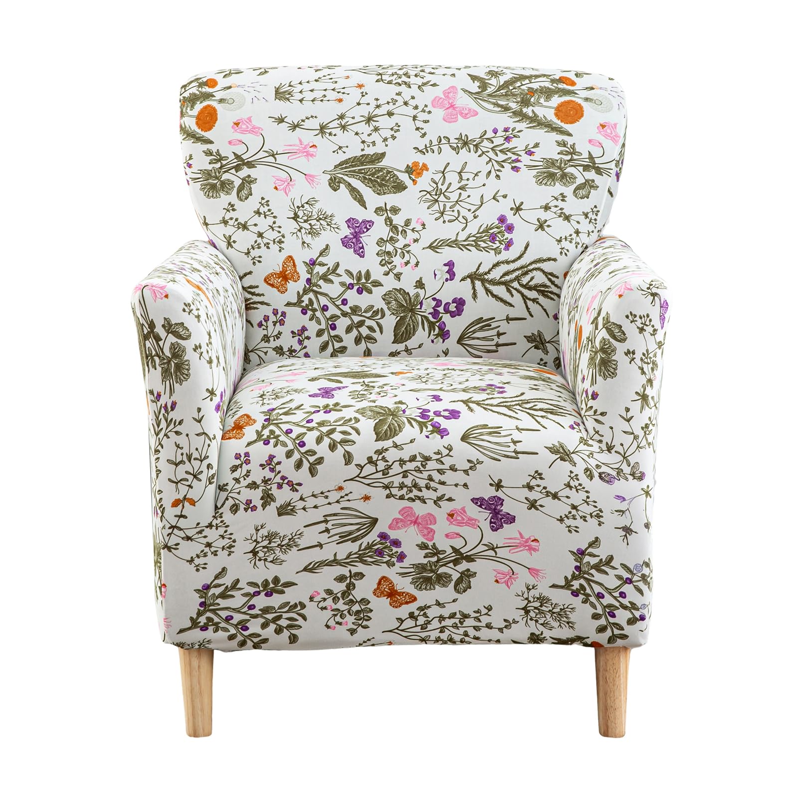 Amazon.com: CRFATOP Stretch 1 Piece Chair Covers with Arms Printed ...