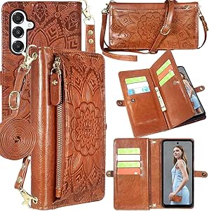 Amazon.com: Harryshell Crossbody for Samsung Galaxy A16 5G Wallet Case [10 Card Slots] with ...