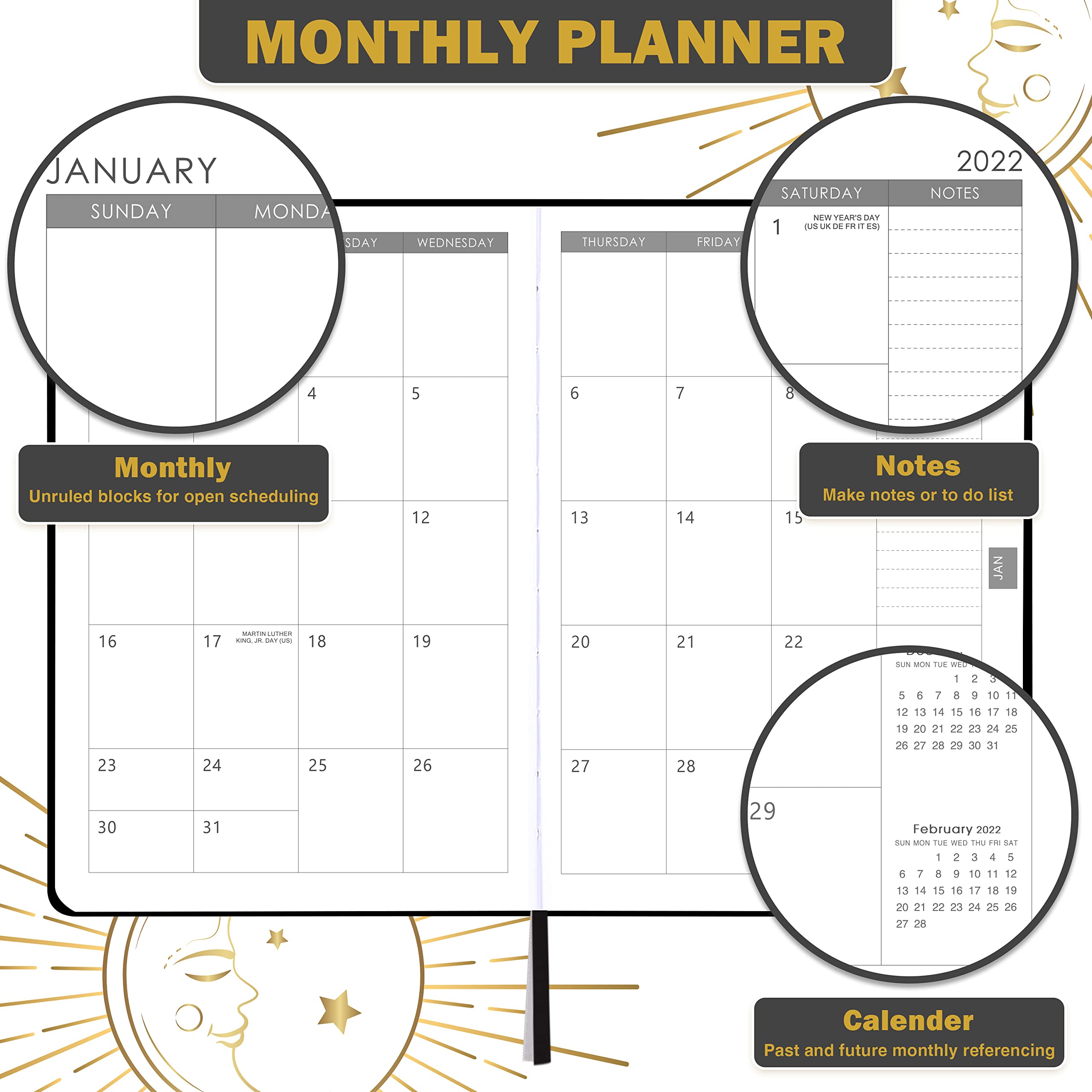 2022 Planner - 18-Months Weekly Monthly Planner 2022, January 2022 ...