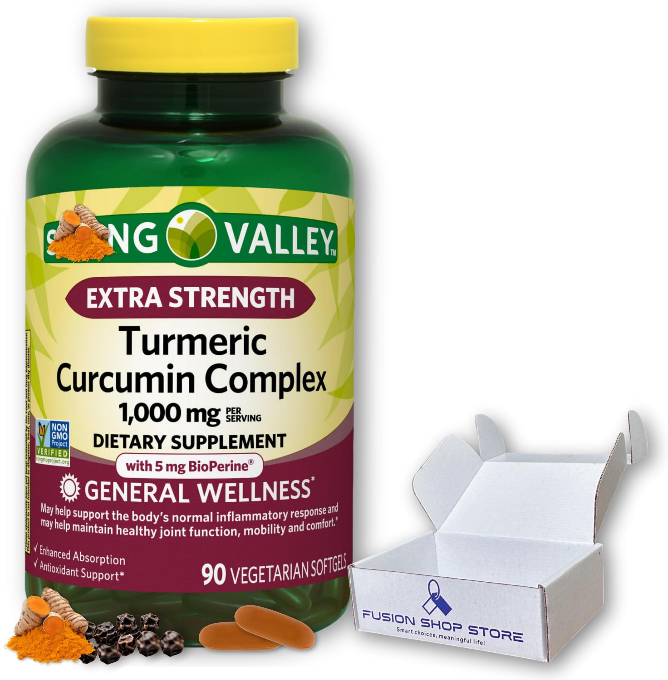 Amazon.com: Spring Valley Turmeric Curcumin 1000 mg- Complex Extra ...