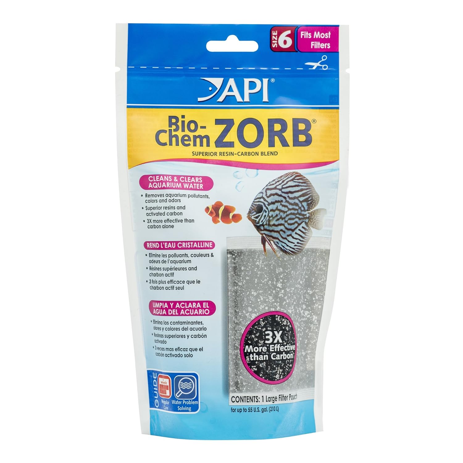 Amazon.com: API BIO-CHEM ZORB - Bolsa de filtración para filtro de acuario, tamaño 6, bolsa de 1 ...