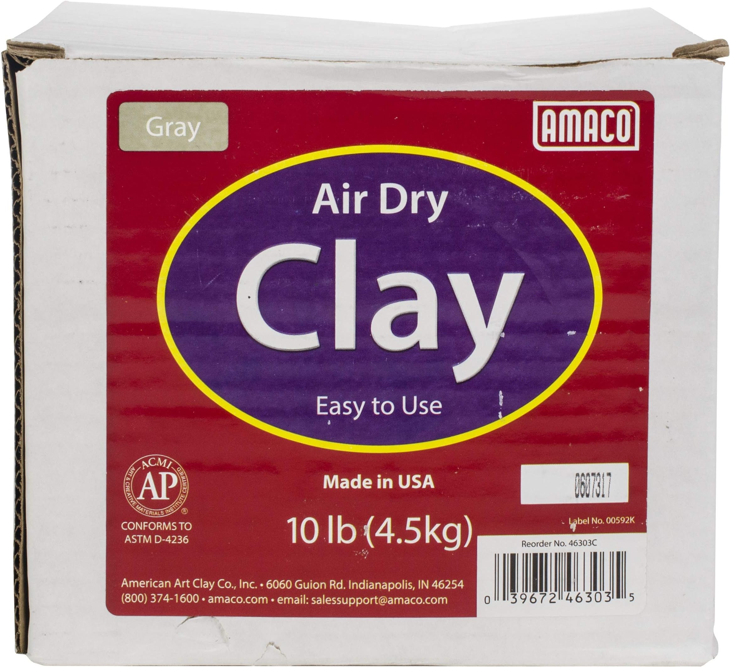 Amazon.com: AMACO AMA46317P Air Dry Clay, Gray, 25 lbs.