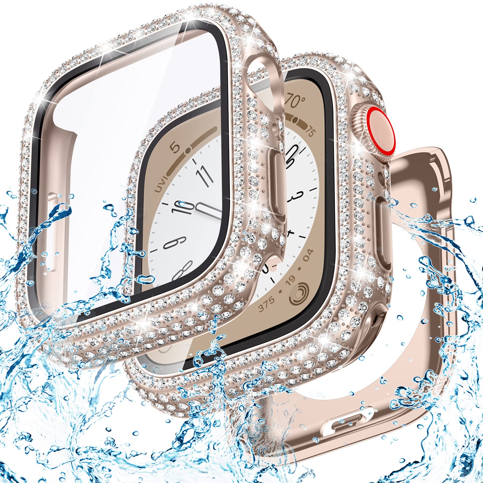 Amazon.com: Goton 2-in-1 Waterproof Bling Case for Apple Watch 40mm ...