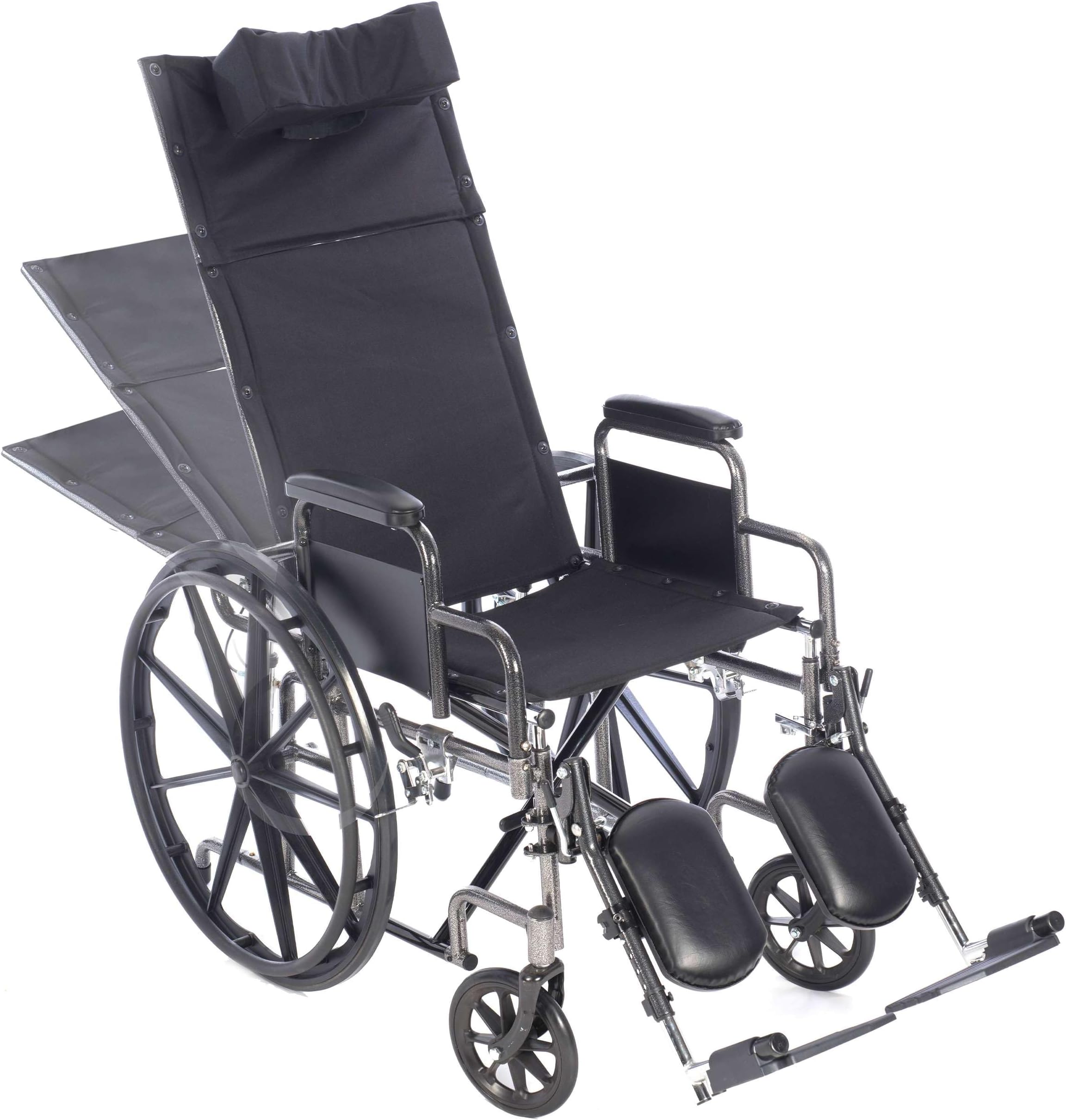 Amazon.com: 18” Reclining Wheelchair with Elevating Legrests, Headrest ...