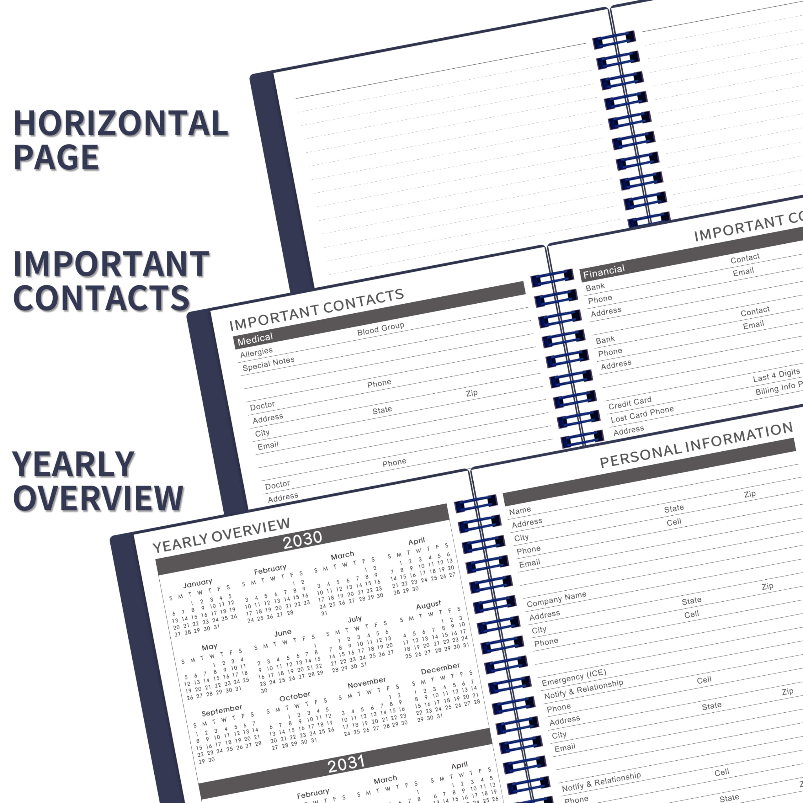 5 Year Planner 2026-2030 Monthly Planner: 5 Years Calendar From January ...
