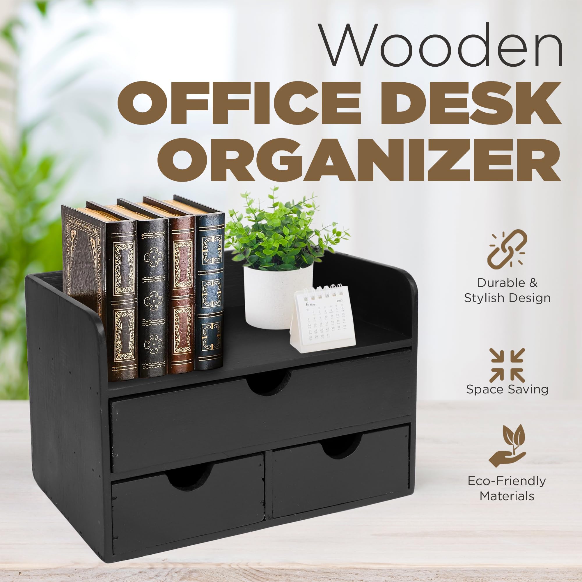 Snapklik.com : Besti Wooden Office Desk Organizer - Organizing Tool For ...