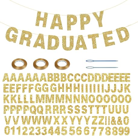 116 Gold Custom Banners with Sparkling Letters DIY Personalized and ...