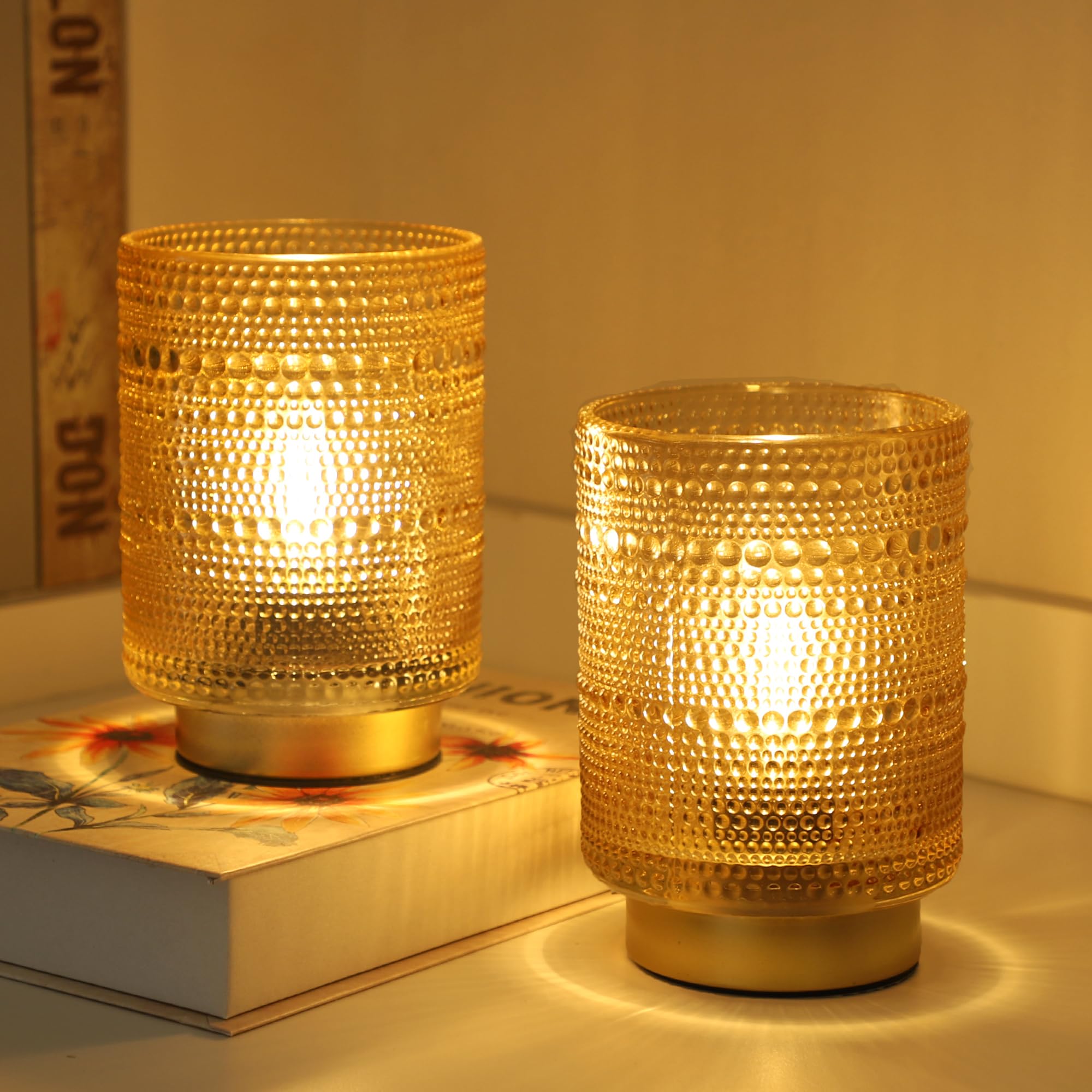 ULAROOM 2 Pack Battery Operated Lamp with Timer, Cordless Table Lamps ...