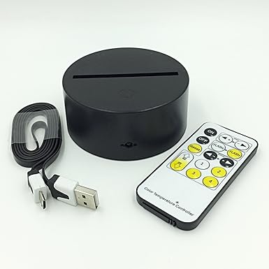 LED Lamp Base for 3D Illusion Acrylic Light Panels, Remote Control ...