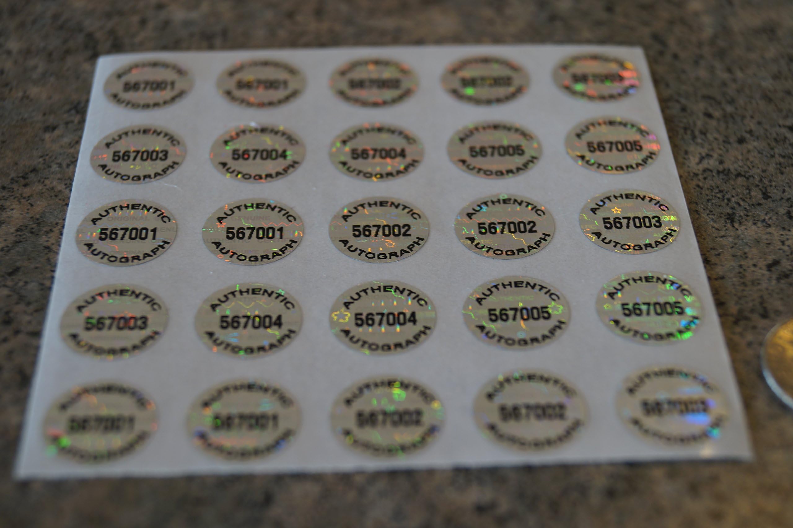 Amazon.com : 500 Authentic Autograph Bright Silver Hologram Tamper ...