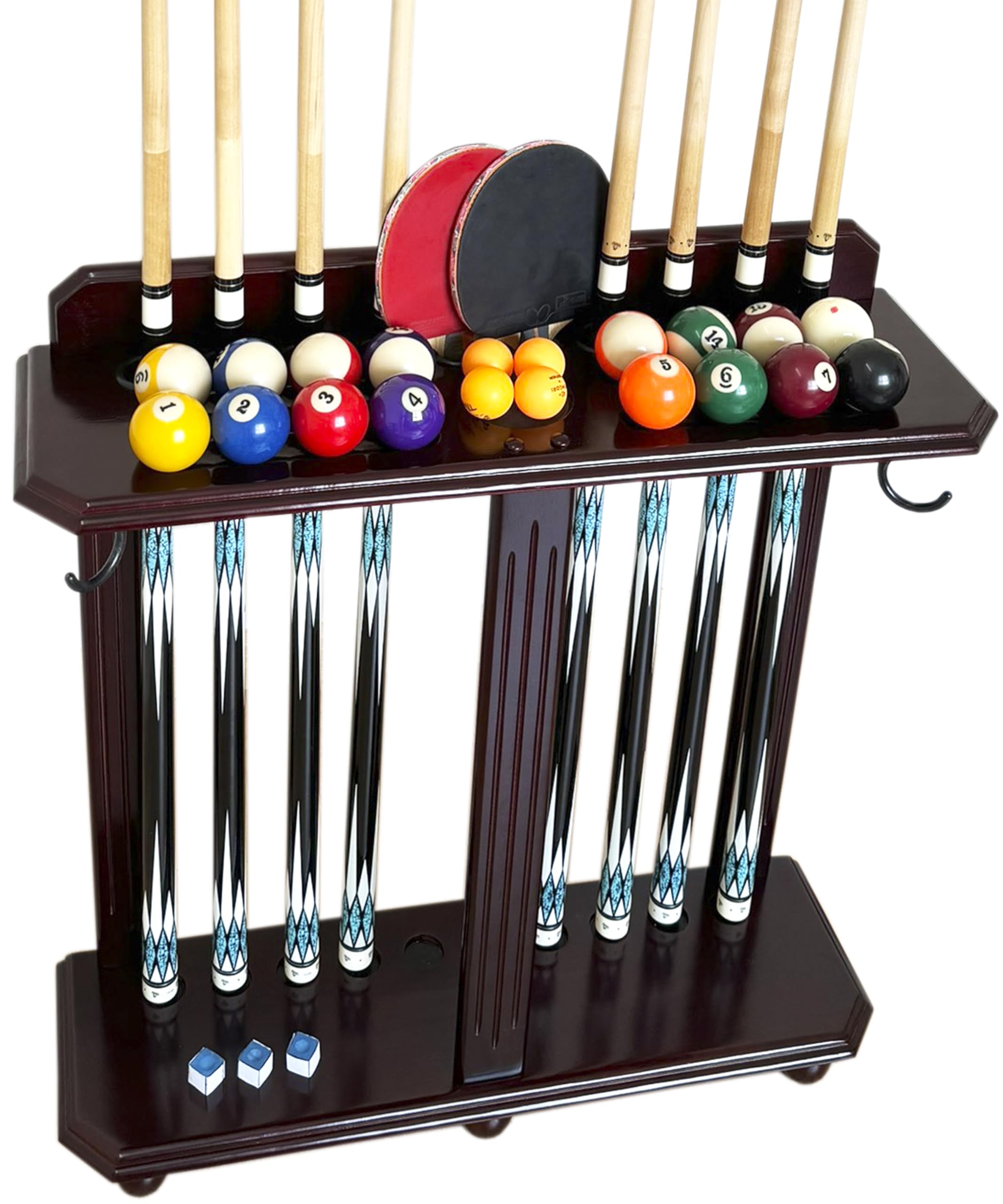 Amazon.com: AF28 Pool Stick Holder Floor Stand, Wooden Billiard Cue ...