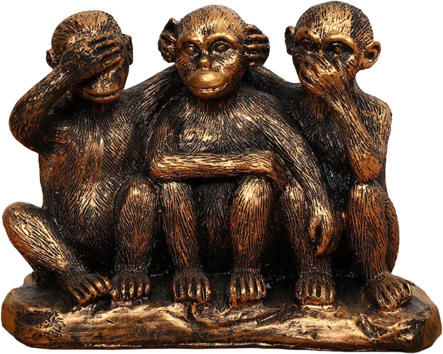 Amazon.com: Wanwanzi 3 Wise Monkeys Statue Set - 3 in 1 Bronze Coated ...