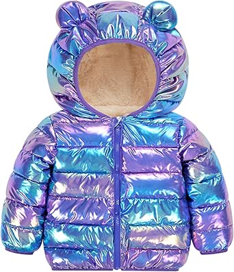 Amazon.com: Vogseek Toddler Winter Coat Warm Lightweight Puffer Jacket for Baby Girls Boys Cute ...