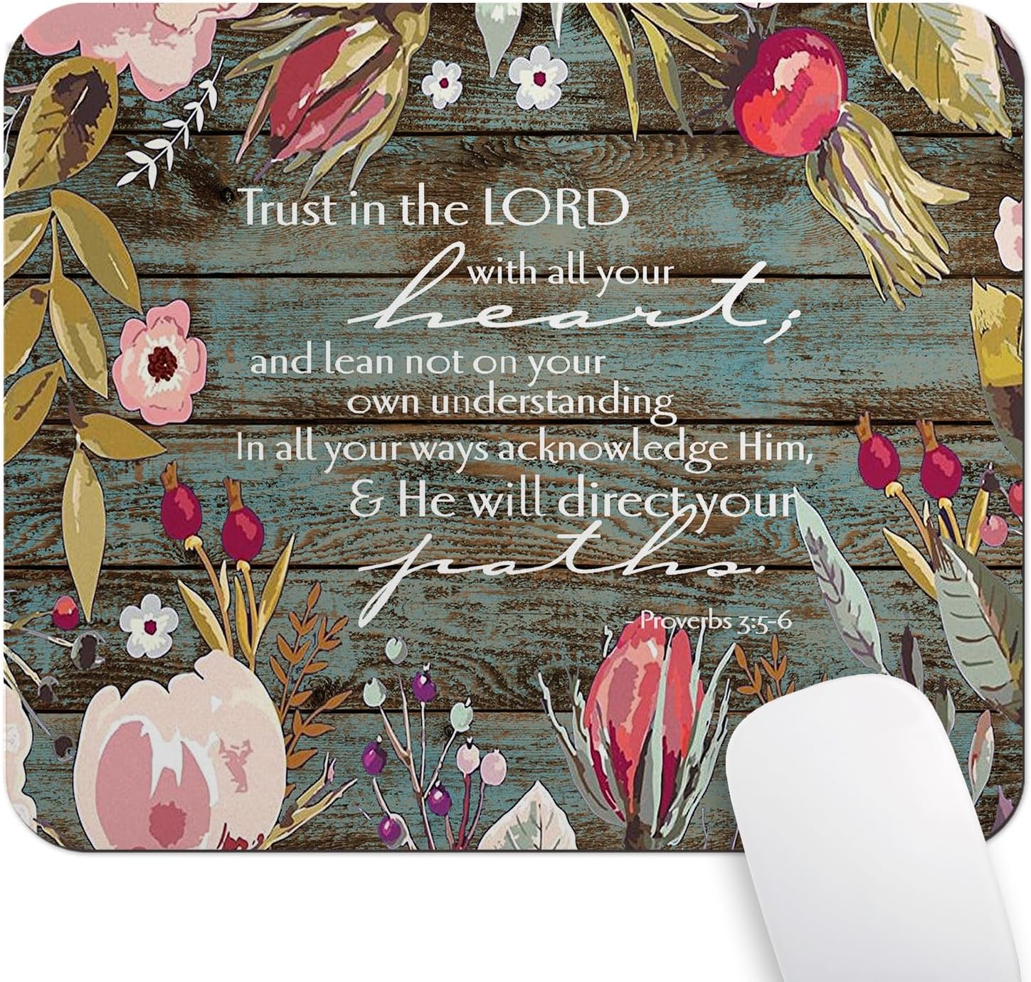Amazon.com: QIYUHOY Inspirational Christian Floral Mouse Pad,Christian ...
