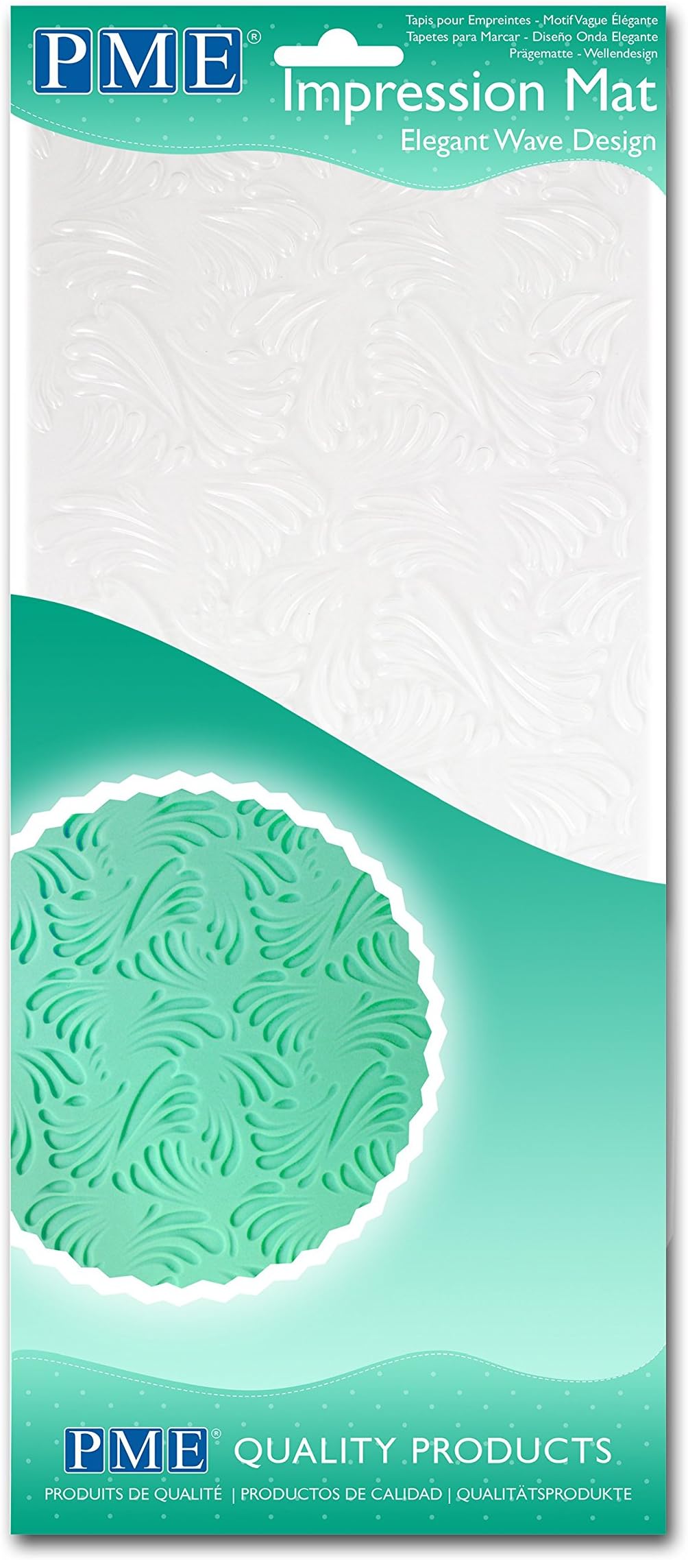 PME im198 Elegant Wave Design Impression Mat, 15x0.1x30.5 cm : Amazon ...